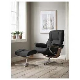 Relaxsessel stressless "Mayfair", schwarz (schwarz paloma), B:79cm H:102cm T:73cm, Leder PALOMA: PALOMA ist ein durchgef&auml;rbtes Semianilin-M&ouml;belleder mit nat&uuml;rlicher Narbung., Sessel, Relaxsessel, mit Cross Base, Gr&ouml;&szlig;e S, M & L, Holzakzent Eiche