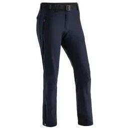 Funktionshose Maier Sports "Tech Pants W", Damen, Gr. 23, Kurzgr&ouml;&szlig;en, blau (dunkelblau), Vorderseite: 92% Polyester, 8% Elasthan; R&uuml;ckseite: 100% Polyester, Hosen Funktionshose, Warme Softshellhose, elastisch und winddicht