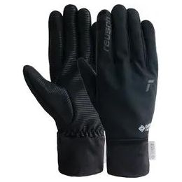 Laufhandschuhe Reusch "Multisport Glove GORE-TEX INFINIUM TOUCH", Damen, Gr. L, silber (schwarz, silberfarben), 97% Polyester, 3% Elasthan, mehrfarbig, Handschuhe, mit Touchscreen-Funktion