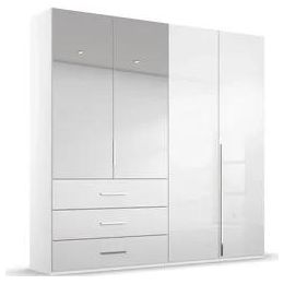 Dreht&uuml;renschrank Rauch "Kleiderschrank Schrank Garderobe W&auml;scheschrank MONTCLAR", wei&szlig; (wei&szlig;, hochglanz wei&szlig;), B:201cm H:223cm T:60cm, Holzwerkstoff, Schr&auml;nke, Dreht&uuml;renschrank, mit Schubk&auml;sten und Spiegel, inkl. W&auml;scheeinteilung MADE IN GERMANY