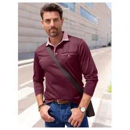 Langarmshirt Hajo "Langarm-Shirt", Herren, Gr. 52/54, rot (bordeaux), 62% Baumwolle, 38% Polyester, unifarben, ohne Ausschnitt, Shirts Langarmshirt
