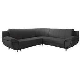 Ecksofa Trendmanufaktur "Rondo II, zeitlos & elegant, bequeme Armlehnen, L-Form", grau (dunkelgrau), B:267cm H:85cm T:247cm, Struktur (100% Polyester), Sofas, Ecksofa, wahlweise mit Federkern, wahlweise mit Bettfunktion, B/T 267/247cm
