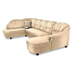 Wohnlandschaft Home Affaire "Budapest, viel Platz, Breite 288cm, zeitlos und elegant, U-Form", beige (creme), B:288cm H:84cm T:80cm, Sofas, Wohnlandschaft, wahlweise mit Bettfunktion