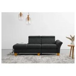 Recamiere Home Affaire "Lindgren", grau (anthrazit), B:206cm H:84cm T:93cm, 100% Polyester, Sofas, Recamiere, wahlweise motorische TV-Funktion, Bettkasten und Kopfteilverstellung