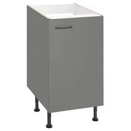 Sp&uuml;lenschrank Optifit "Elga", grau (basaltgrau, basaltgrau), B:45cm H:87cm T:58,4cm, Holzwerkstoff, Schr&auml;nke, Sp&uuml;lenschrank, mit Soft-Close-Funktion, h&ouml;henverstellbaren F&uuml;&szlig;en, Breite 45 cm