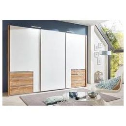 Schwebet&uuml;renschrank wimex "Level by fresh to go", wei&szlig; (plankeneichefarben, wei&szlig;), B:300cm H:216cm T:65cm, Schr&auml;nke, Schwebet&uuml;renschrank