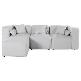 3-Sitzer Home Affaire "Sundstrup L-Form", grau (hellgrau), B:256cm H:76,5cm T:93cm, 93% Polyester, 6% Acryl, 1% Baumwolle, Sofas, Modulserie, individuelle Zusammenstellung