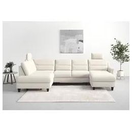 Sit & More Wohnlandschaft SIT & MORE "Far&ouml; U-Form", beige (creme), B:325cm H:90cm T:187cm, Sofas, Wohnlandschaft, inklusive Federkern, wahlweise mit Bettfunktion und Bettkasten