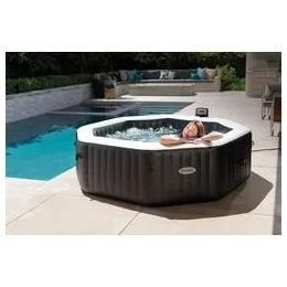 Whirlpool Intex "PureSPA "Jet + Bubble Deluxe" octagon, onyx black", bunt (schwarz, wei&szlig;, beige), B:201cm H:71cm L:201cm, Whirlpools, 8-tlg., mit Salzwassersystem, in verschiedenen Gr&ouml;&szlig;en