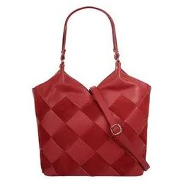 Shopper Samantha Look, Damen, Gr. B/H/T: 30cm x 23cm x 14cm onesize, rot, Leder, Taschen Shopper, echt Leder, Made in Italy