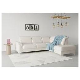 Sit & More Ecksofa SIT & MORE "Sinatra L-Form", beige (creme), B:251cm H:85cm T:220cm, 100% Polyester, Sofas, Ecksofa, mit Ottomane, optional mit Kopfteilverstellung und Armteilfunktion