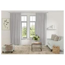 Vorhang OTTO HOME "Parry" Gr. 4, silber (silberfarben), B:140cm H:245cm, Polyester, Recyceltes Material, Gardinen, 2-er Set, blickdicht, monochrom, basic, einfarbig, Bestseller