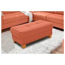 Hocker Home Affaire "Puccini", orange (terra), B:99cm H:45cm T:65cm, Luxus-Microfaser Lederoptik (100% Polyester);Luxus-Microfaser ALTARA NUBUCK (100% Polyester), Hocker, Polsterhocker, mit Kontrastnaht