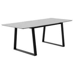 Esstisch HAMMEL FURNITURE "Meza Designtisch mit Auszugsfunktion und 2 Einlegeplatten", wei&szlig; (wei&szlig;, schwarz), B:165cm H:73,5cm T:90cm, Tischplatte: Wei&szlig; laminat (MDF-Kante natur), Gestell: Pulverbeschichtetes schwarzes Metall, RAL9005 matt;Mit nanobehandeltem Laminat, einer matten, seidigen Oberfl&auml;che, die Fingerabdr&uuml;cke abweist und langlebig und hygienisch ist;Mit nanobehandeltem Laminat, einer ma