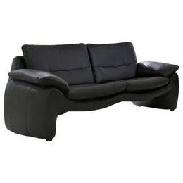 3-Sitzer Places of Style "Luna", schwarz, B:205cm H:80cm T:88cm, NaturLEDER (echtes Rindsleder), Sofas, in einzigartiger Optik