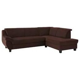 Ecksofa Home Affaire "Yesterday zeitlos und elegant, bequeme Armlehnen, L-Form", braun, B:254cm H:80cm T:186cm, Struktur (100% Polyester);Primabelle-Microfaser (100% Polyester);Antikleder-Optik Melrose (100% Polyester), Sofas, Ecksofa, wahlweise mit Bettfunktion, auch in Cord