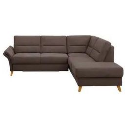 Ecksofa Home Affaire "Westerland L-Form", braun (espresso), B:238cm H:90cm T:213cm, 98% Polyester 2% Polyamid, Sofas, Ecksofa, Federkern-Polsterung, wahlweise mit Bettfunktion, Bettkasten, Topseller