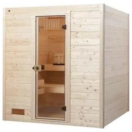 Sauna Weka "Valida", beige (natur), Saunaofen, integrierte Steuerung, 9 kW, Saunen, 9 kW-Ofen mit integrierter Steuerung