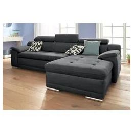 Sit & More Ecksofa SIT & MORE "Top Andiamo L-Form", schwarz, B:270cm H:93cm T:165cm, Kunstleder SOFTLUX;Struktur ( 100% Polyester), Sofas, Ecksofa, wahlweise mit Bettfunktion, inklusive Kopfteilverstellung