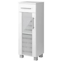 Unterschrank Welltime "Jaca", wei&szlig;, B:30cm H:84cm T:27cm, Schr&auml;nke, Unterschrank, Breite 30 cm, mit MDF Hochglanz-Fronten