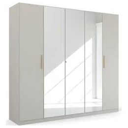 Kleiderschrank Rauch "Dreht&uuml;renschrank Schrank Garderobe Ankleide SKANDI BY QUADRA SPIN", grau (seidengrau), B:226cm H:210cm T:54cm, Holzwerkstoff, Schr&auml;nke, Kleiderschrank, im Landhaus-Stil mit Massivholzgriffen, vollfl&auml;chige Spiegelt&Uuml;ren