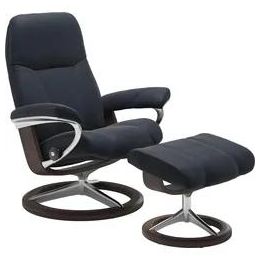 Relaxsessel stressless "Consul", blau (shadow blau paloma), B:82cm H:102cm T:72cm, Leder BATICK: BATICK ist ein leicht korrigiertes, durchgef&auml;rbtes und genarbtes M&ouml;belleder, bei dem die meisten Unebenheiten und Spuren in der Regel entfernt wurden.;Leder PALOMA: PALOMA ist ein durchgef&auml;rbtes Semianilin-M&ouml;belleder mit nat&uuml;rlicher Narbung.;ROHLEDER Stoff Q2 FARON: Ein fester zuverl&auml;ssiger Boucl&eacute; mit 