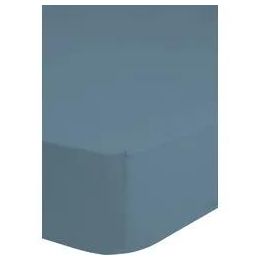 Spannbettlaken Good Morning "Renforc&eacute; Good Morning", blau, B:160cm L:200cm, Renforc&eacute;, Obermaterial: 100% Baumwolle, Bettlaken, Spannbettlaken, 100% Baumwolle, Renforc&eacute;, Rundumgummi, bis 25 cm h&ouml;he, 80x200, Wei&szlig;