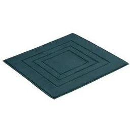 Badematte Vossen "Feeling" Gr. 2, blau (poseidon), H:10mm, Baumwolle, Badematten, Badematte, Badteppich, Uni-Farben, mit Bord&uuml;re, Hoch-Tief Effekt, reine Baumwolle