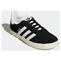 Sneaker Adidas ORIGINALS "GAZELLE", M&auml;dchen, Gr. 38, schwarz-wei&szlig; (core schwarz, cloud wei&szlig;, gold metallic), Leder, Synthetik, Schuhe Sneaker, f&uuml;r Kinder und Jugendliche