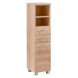 Midischrank Welltime "Portofino", braun (buchefarben), B:30cm H:122cm T:35cm, Schr&auml;nke, Midischrank