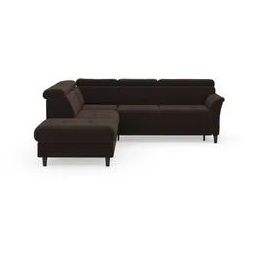 Sit & More Ecksofa SIT & MORE "Marano L-Form", braun (espresso), B:252cm T:216cm, 98% Polyester, 2% Polyamid, Sofas, Ecksofa, inklusive Kopfteilverstellung, wahlweise mit Bettfunktion, Bettkasten