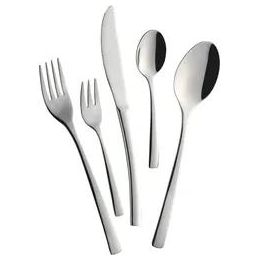 Besteck-Set Mulex "Vermont", silber (edelstahlfarben), 30 Stk., Chromnickelstahl 18/10, Essbesteck-Sets, chlichtes Design, stimmige Proportionen