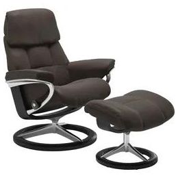 Relaxsessel stressless "Ruby", braun (braun batick), B:76cm H:100cm T:75cm, Leder PALOMA: durchgef&auml;rbtes Semianilin-M&ouml;belleder;Leder BATICK: durchgef&auml;rbtes und genarbtes M&ouml;belleder, Sessel, Relaxsessel, mit Signature Base, Gr&ouml;&szlig;e S, Gestell Eiche, Wenge, Braun & Schwarz