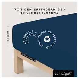 Spannbettlaken Schlafgut "Cool Contact", blau (blau deep), L:200cm, Microfaser, Obermaterial: 100% Polyester, Bettlaken, Spannbettlaken, 100% gek&auml;mmte Mikrofaser