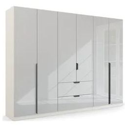 Dreht&uuml;renschrank Rauch "Kleiderschrank Schrank Garderobe Ankleide MODERN BY QUADRA SPIN", wei&szlig; (alpinwei&szlig;, glas kristallwei&szlig;), B:271cm H:210cm T:54cm, Holzwerkstoff, Schr&auml;nke, Dreht&uuml;renschrank, mit hochwertiger Glasfront und Stangengriff MADE IN GERMANY