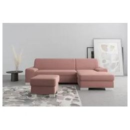 Ecksofa DOMO collection "Anzio L-Form, whlw. Bettfunktion, Federkern, hochwertig, Breite 271 cm", lila (malve), B:271cm H:85cm T:160cm, Sofas, Ecksofa, Mit Bettfunktion, Recamiere rechts, Samtoptik, malve
