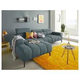 Ecksofa DOMO collection "Cunelli tolle Sitzn&auml;hte als Designelement, fester Sitzkomfort, L-Form", blau (eisblau), B:292cm H:79cm T:175cm, Sofas, Ecksofa, wahlweise mit 6-fach verstellbarer Kopfteilverstellung, bodenfrei