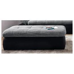 Hocker DOMO collection "PB Moric", grau (schwarz, wei&szlig;, grau), B:136cm H:43cm T:64cm, Microfaser PRIMABELLE (100% Polyester) / Struktur (90% Polyester, 10% Polyacryl);Kunstleder SOFTLUX / Struktur (90% Polyester, 10% Polyacryl), Hocker, Polsterhocker, inklisive Staufach