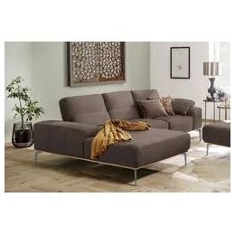Ecksofa W.Schillig "run, Designsofa mit tollem Sitzkomfort, bequem, L-Form", braun (chocolate w82), B:279cm H:88cm T:178cm, Longlife Xtra-Leder Z73: Naturwalkleder der Luxusklasse aus den erlesensten Rohh&auml;uten. Hautst&auml;rke 1, 1 &ndash; 1, 3 mm;ROHLEDER Jacquard-Flachgewebe Q2 W60 (63% Polyester, 37% Polyacryl);ROHLEDER Chenille-Flachgewebe Q2 W77 (68% Polyacryl, 32% Polyester);Stoff S37 (100% Polyester),
