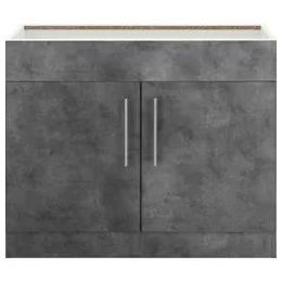 Wiho-K&uuml;chen Sp&uuml;lenschrank WIHO K&Uuml;CHEN "Cali, TOPSELLER", grau (front und korpus: betonfarben), B:100cm H:82cm T:57cm, Schr&auml;nke, Sp&uuml;lenschrank, 100 cm breit, ohne Arbeitsplatte