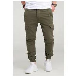 Cargohose behype "BHMattheo2", Herren, Gr. 30, US-Gr&ouml;&szlig;en, gr&uuml;n (khaki), 98% Baumwolle, 2% Elasthan, unifarben, Hosen Cargohose, im Jogging-Design