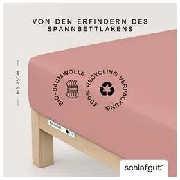 Spannbettlaken Schlafgut "CASUAL Bettlaken 100% gek&auml;mmte Bio-Baumwolle, 150 g/m2, Spannbetttuch", lila (lila mid), L:200cm, Jersey, Obermaterial: 100% Baumwolle, Bettlaken, Spannbettlaken, Bettlaken bis 25 cm H&ouml;he, langlebig, weich, Antipilling-Ausr&uuml;stung