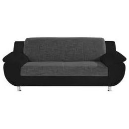 3-Sitzer Trendmanufaktur "Rondo 3, zeitlos und modern, bequem, Materialmix", schwarz-wei&szlig; (schwarz, schwarz, wei&szlig;), B:207cm H:85cm T:94cm, Luxus-Microfaser ALCAZAR (100% Polyester) / Feinstruktur (100% Polyester);Kunstleder SOFTLUX / Struktur (77% Polyester; 23% Polyacryl), Sofas, wahlweise mit Federkern, extrabreite Armlehnen zum Relaxen