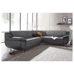 Ecksofa Trendmanufaktur "Rondo 3, zeitlos und modern, im Materialmix, L-Form", grau (dunkelgrau, grau, wei&szlig;), B:267cm H:85cm T:247cm, Primabelle-Microfaser;Kunstleder SOFTLUX / Struktur (77% Polyester; 23% Polyacryl), Sofas, Ecksofa, wahlweise Federkern f&uuml;r hohen Sitzkomfort, wahlweise Bettfunktion