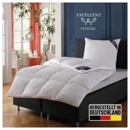 Daunenbettdecke EXCELLENT "VENEDIG, Bettdecken f&uuml;r Sommer und Winter, Decke", wei&szlig;, B:200cm L:200cm, Bezug: 100% Baumwolle. F&uuml;llung: 90% Daunen, 10% Federn, Bettdecken, Bettdecke 135x200 cm, 155x220cm und weitere Gr&ouml;&szlig;en, Made in Germany