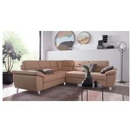 Sit & More Ecksofa SIT & MORE "Sorano L-Form", braun (macchiato), B:249cm H:88cm T:229cm, Sofas, Ecksofa, wahlweise mit Bett- und Relaxfunktion, inkl. Bettkasten