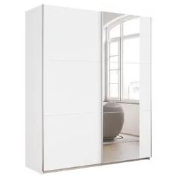 Schwebet&uuml;renschrank Rauch "Kleiderschrank Dreht&uuml;renschrank Schrank Garderobe KRONACH TOPSELLER", wei&szlig; (alpinwei&szlig;, griffleisten alu, 1 spiegel), B:175cm H:210cm T:59cm, Holzwerkstoff, Schr&auml;nke, Schwebet&uuml;renschrank, optional ohne, mit 1 oder 2 Spiegel, viel Stauraum MADE IN GERMANY