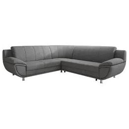 Ecksofa Trendmanufaktur "Rondo II, zeitlos & elegant, bequeme Armlehnen, L-Form", grau (hellgrau), B:267cm H:85cm T:247cm, Struktur (100% Polyester), Sofas, Ecksofa, wahlweise mit Federkern, wahlweise mit Bettfunktion, B/T 247/267cm