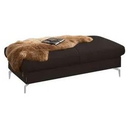 Polsterhocker W.Schillig "piedroo, Designsofa mit tollem Sitzkomfort, bequem, L-Form", braun (braun z59), B:141cm H:42cm T:70cm, Longlife Xtra-Leder Z59: Glattleder mit modischer Pr&auml;gung. Hautst&auml;rke 0, 9 - 1, 1 mm, Hocker, Polsterhocker, F&uuml;&szlig;e in Silber matt