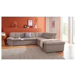 Ecksofa DOMO collection "Lagoa, moderne Sitzheftung, bequem und komfortabel, L-Form", braun (schlamm), B:271cm H:76cm T:232cm, Sofas, Ecksofa, wahlweise mit Bettfunktion, frei im Raum stellbar, gro&szlig;e Farbvielfalt